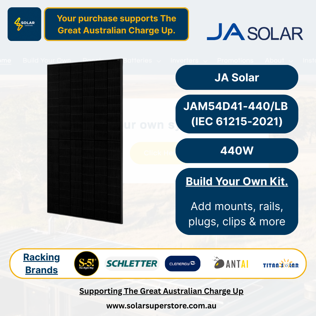 JA Solar Home Package: 440W [JAM54D41-440/LB] Panels (All Black N-Type ...