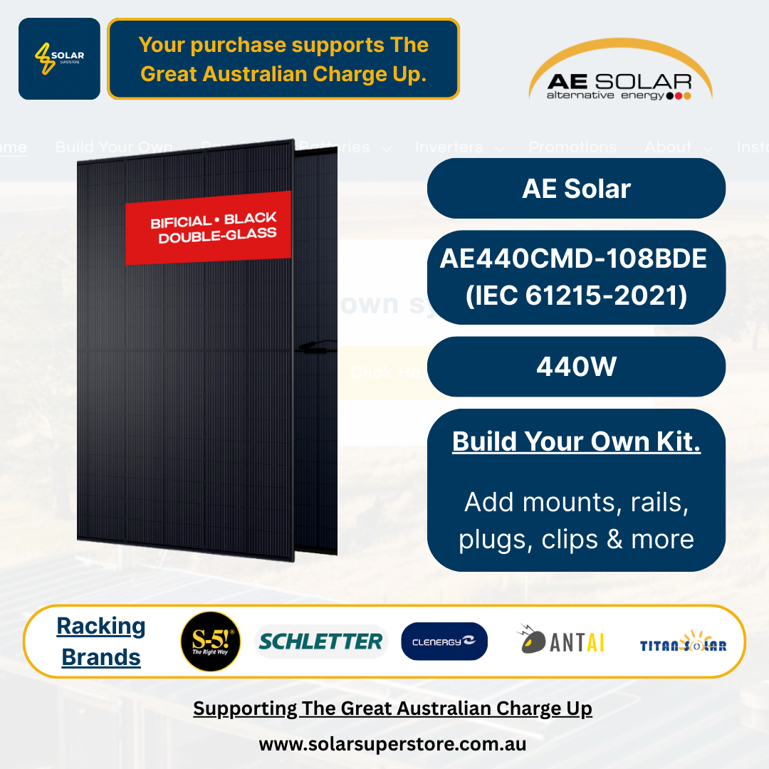 AE Solar Home Package: 440W [AE440CMD-108BDE] Panels (All Black N-Type ...