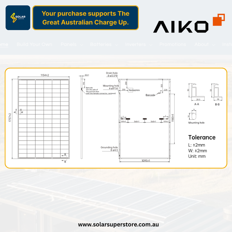 AIKO Solar Home Package: 475W [A475-MAH54Mw] Panels (Black Frame N-Typ ...