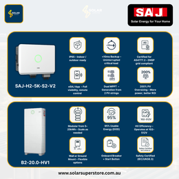 SAJ Hybrid Solar Battery Kit – 5kW Inverter (H2-5K-S2) + 20kWh Battery ...